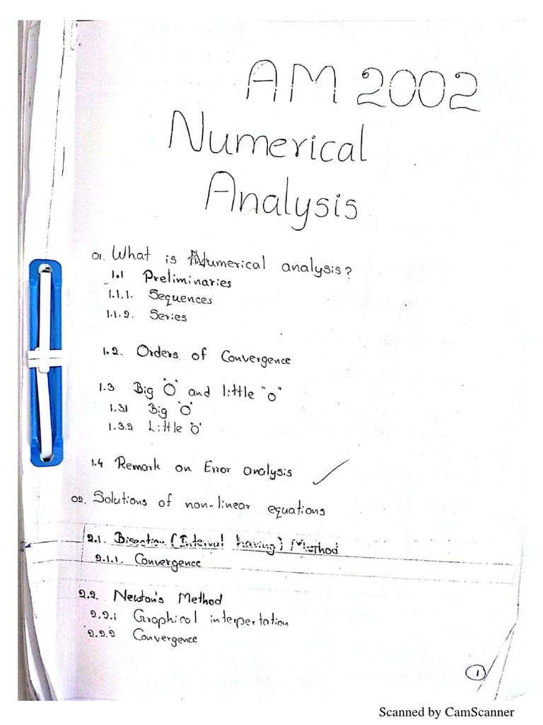 Numerical Analysis Note | PDF