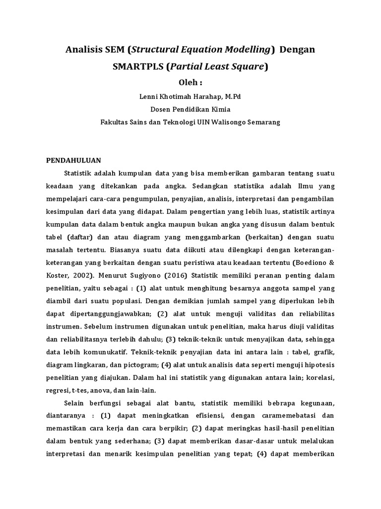 Analisis SEM dengan SMARTPLS | PDF | Komputer