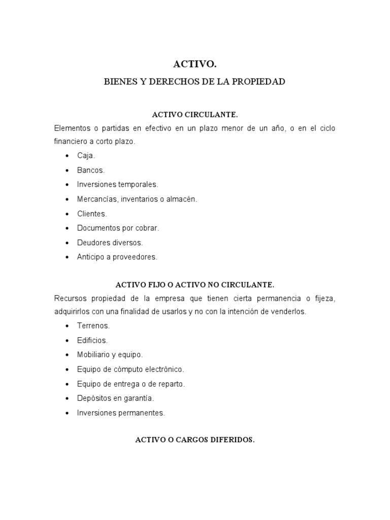 Cuentas de Activo Diferido | PDF