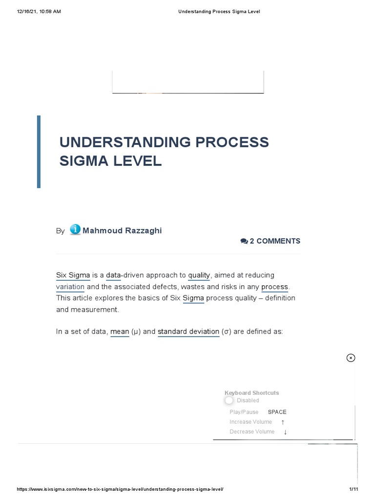 Understanding Process Sigma Level | PDF | Standard Deviation | Six Sigma