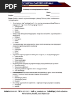 Filipino Grade 7 Diagnostic Test | PDF