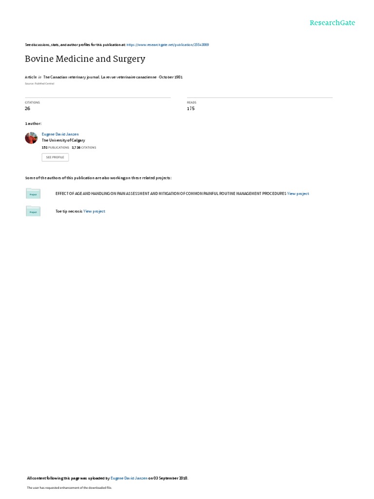 Bovine Medicine and Surgery | PDF | Cattle | Surgery