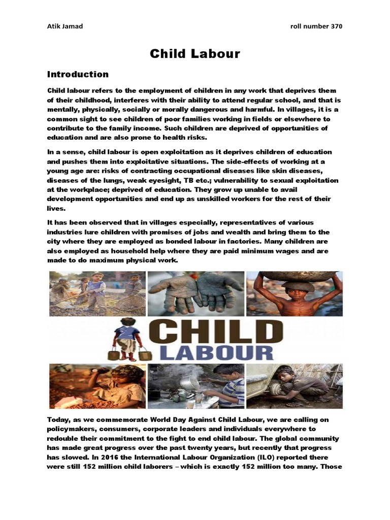 Child Labour Project | PDF | Child Labour | Human Trafficking