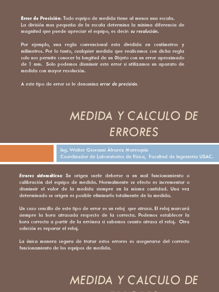 Medida y Calculo de Errores | PDF | Reloj | Calibración