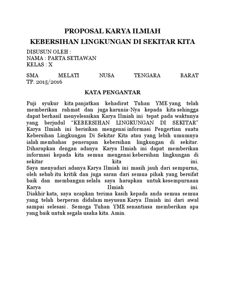 Proposal Karya Ilmiah | PDF | Sains & Matematika
