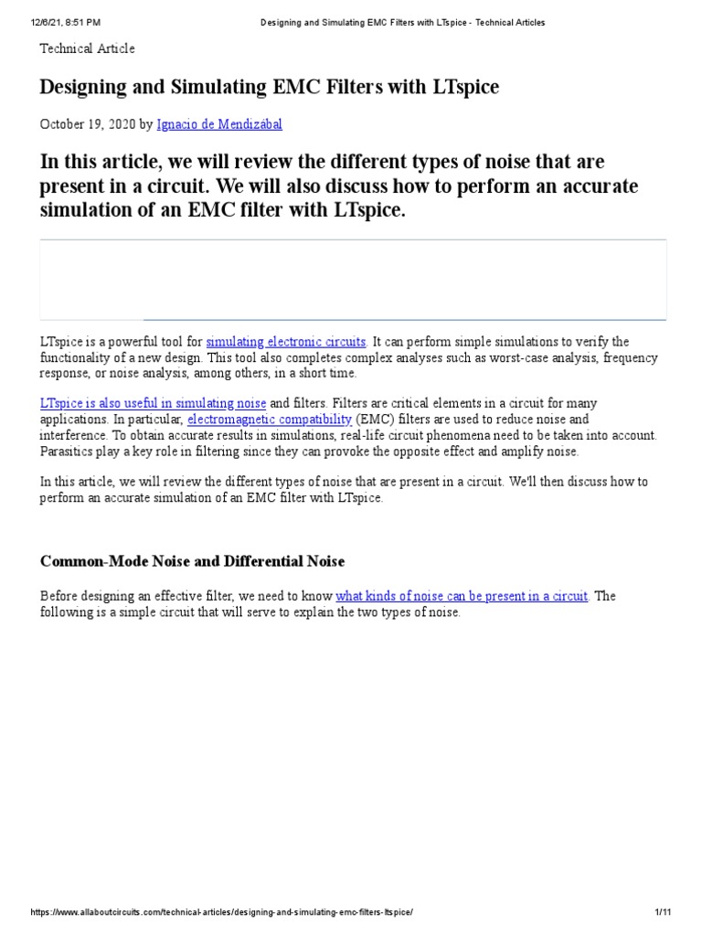 EMC Filter Design with LTspice | PDF | Electronic Filter ...