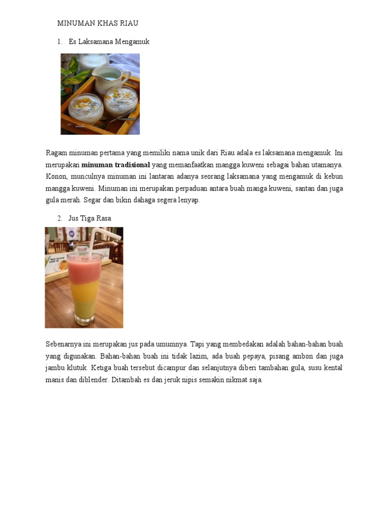 Minuman Riau | PDF