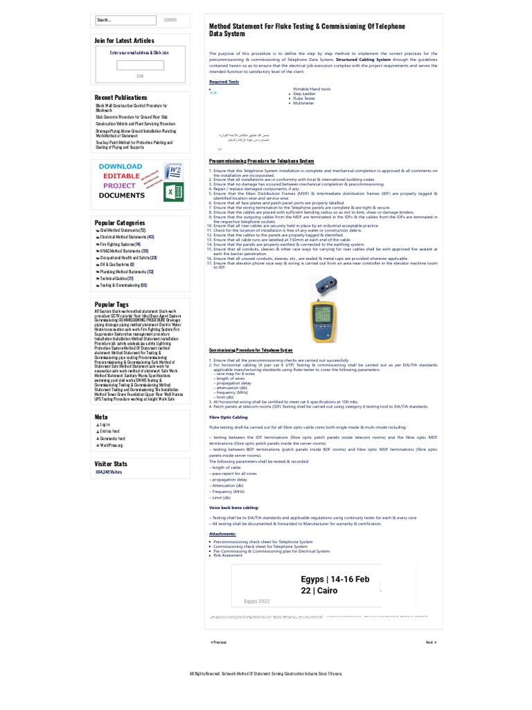Telephone Data System Testing Method | PDF | Pipe (Fluid Conveyance ...