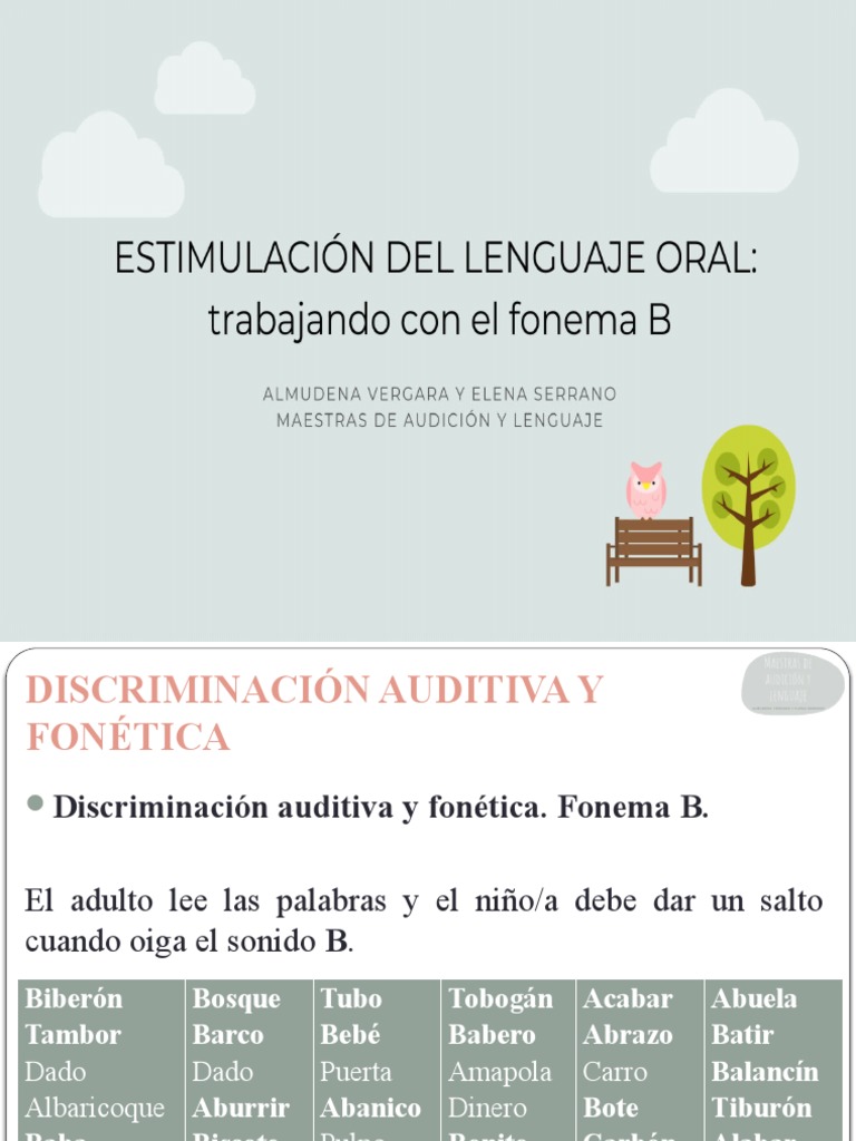 Estimulacion Del Lenguaje Fonema B | PDF | Cognición | Comunicación humana