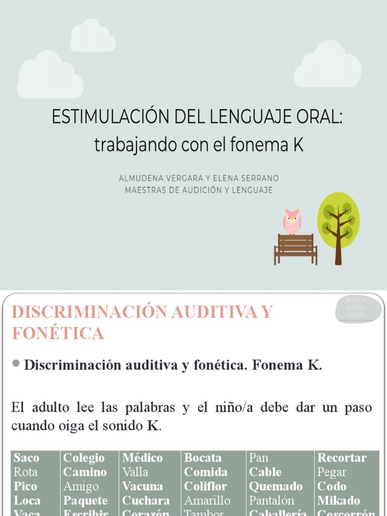 Estimulacion Del Lenguaje Fonema K | PDF | Lingüística