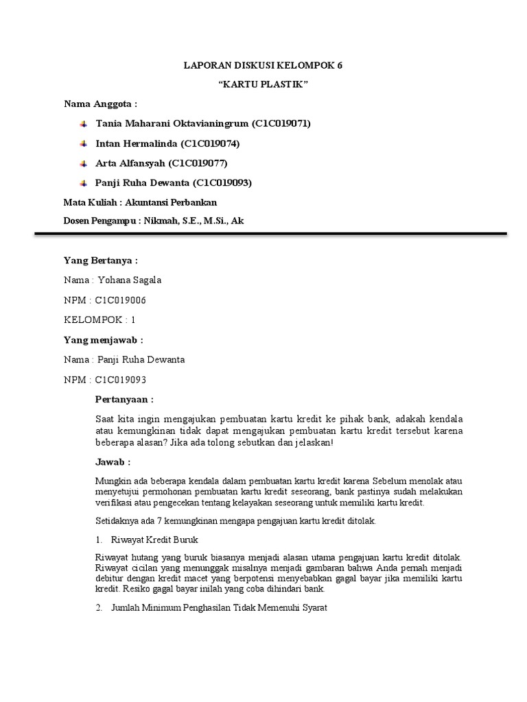 Laporan Hasil Diskusi Kelompok 6 | PDF