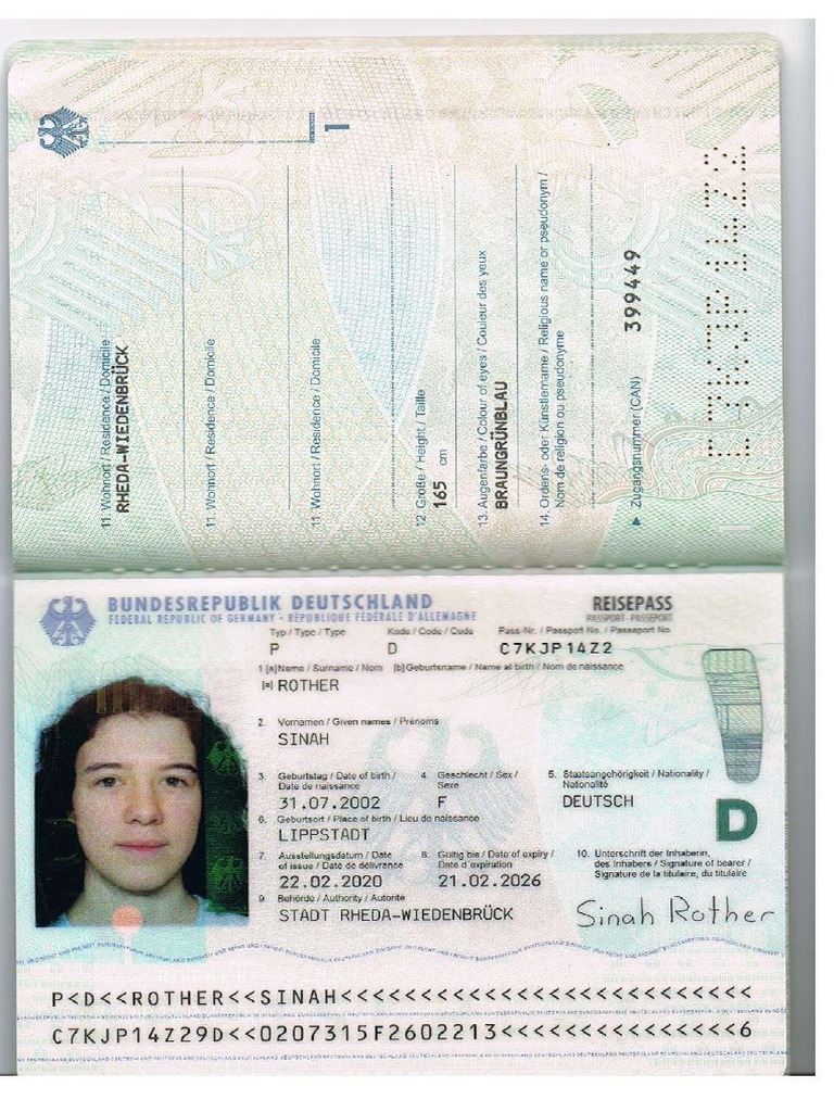 Reisepass Vorne | PDF