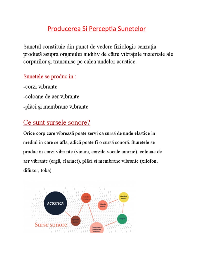 Producerea Si Perceptia Sunetelor | PDF