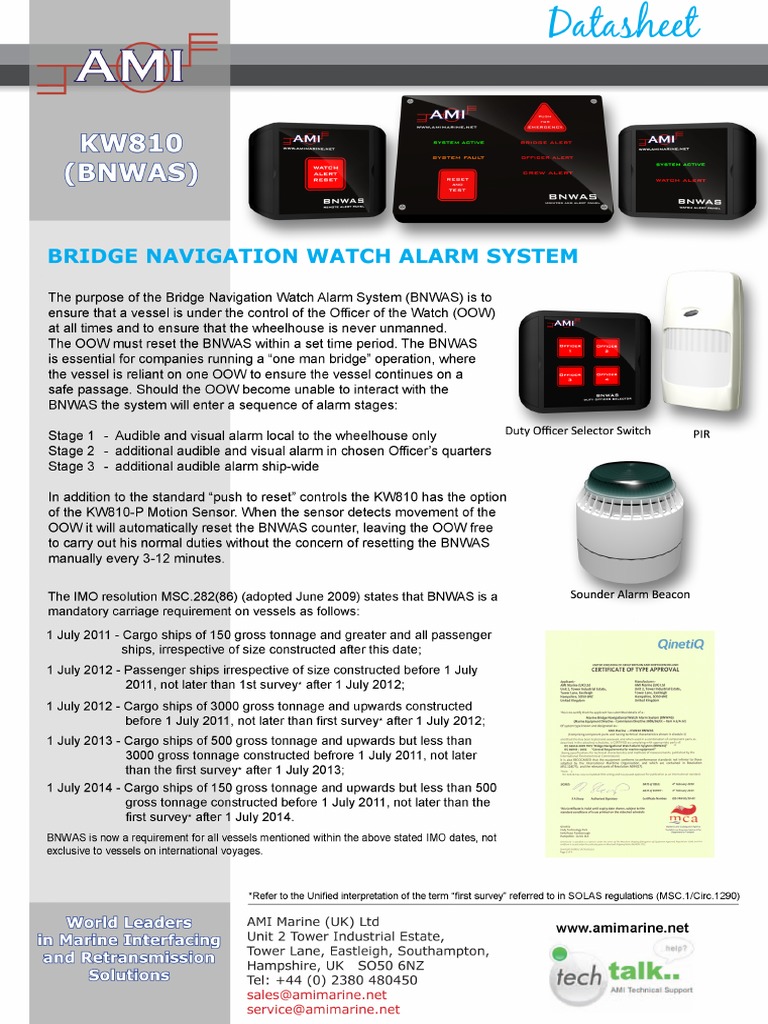 Data Sheet KW810-BNWAS Iss06 - HQ | PDF