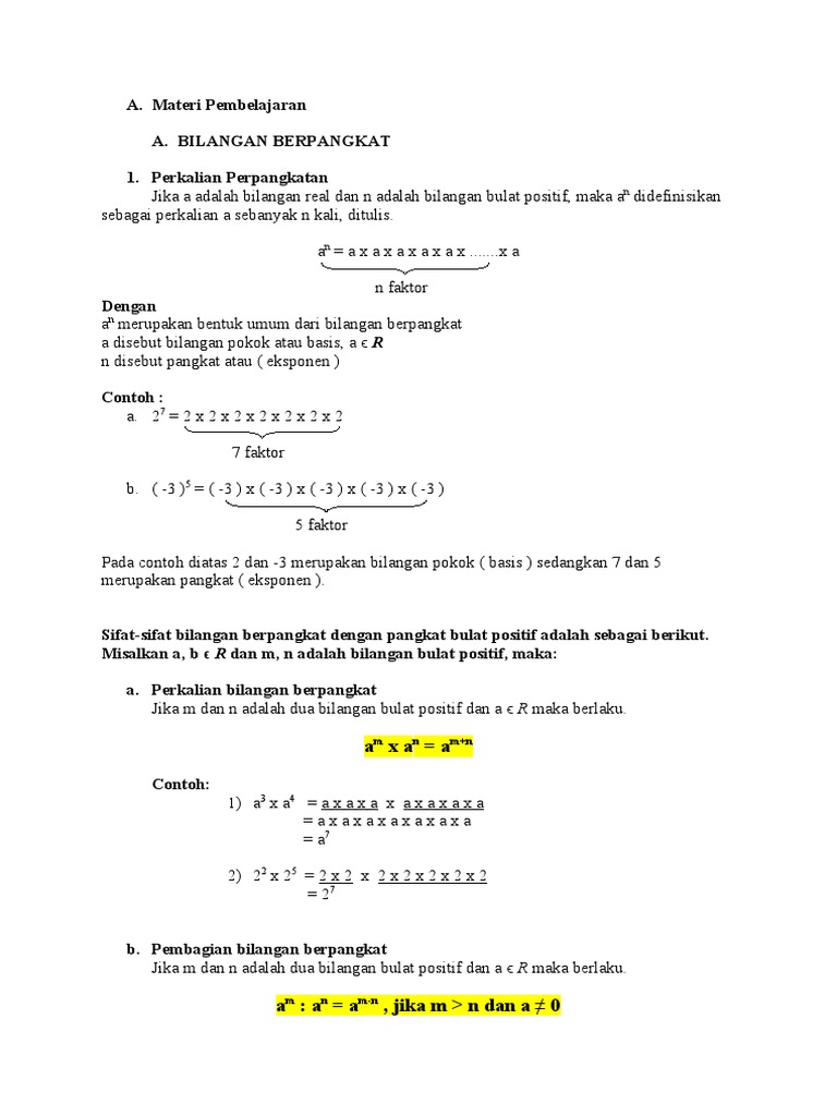 Materi Perpangkatan | PDF