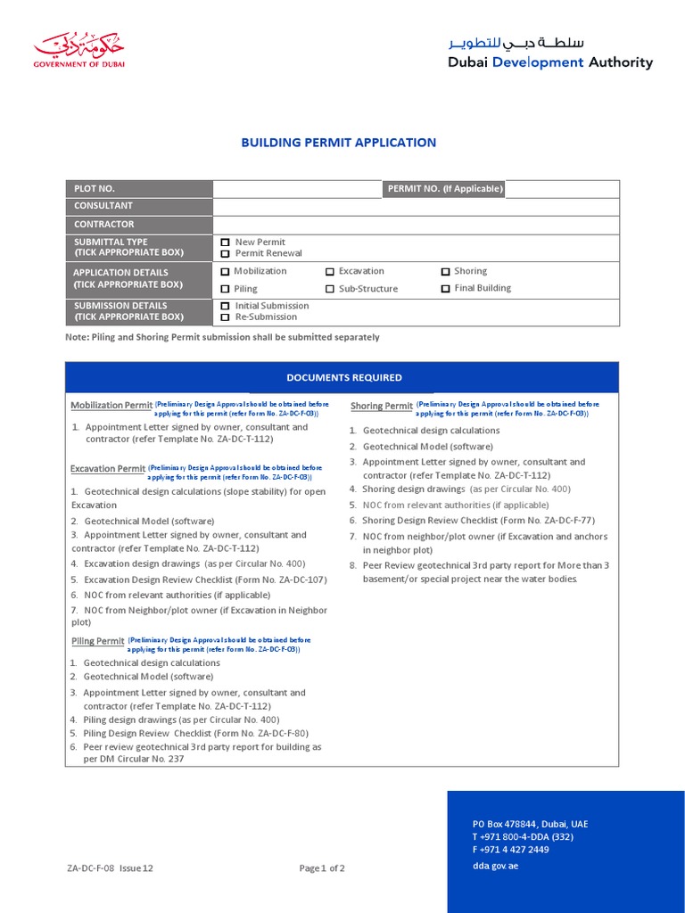 DM Building Permit Application | PDF | Geotechnical Engineering