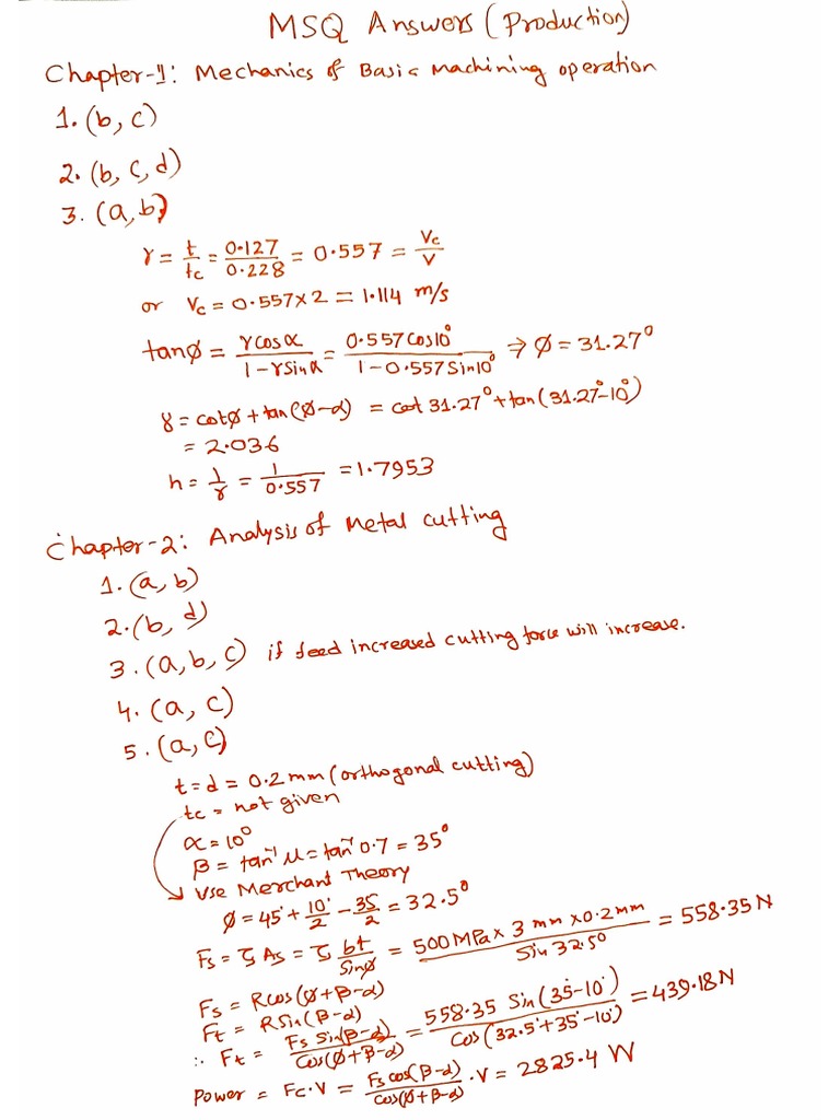 MSQ Workbook Answer Page 1 | PDF