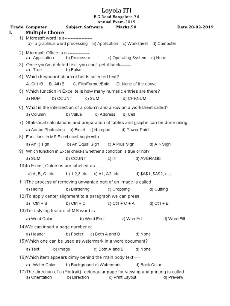 Final Test SW | PDF | Microsoft Excel | Microsoft Word