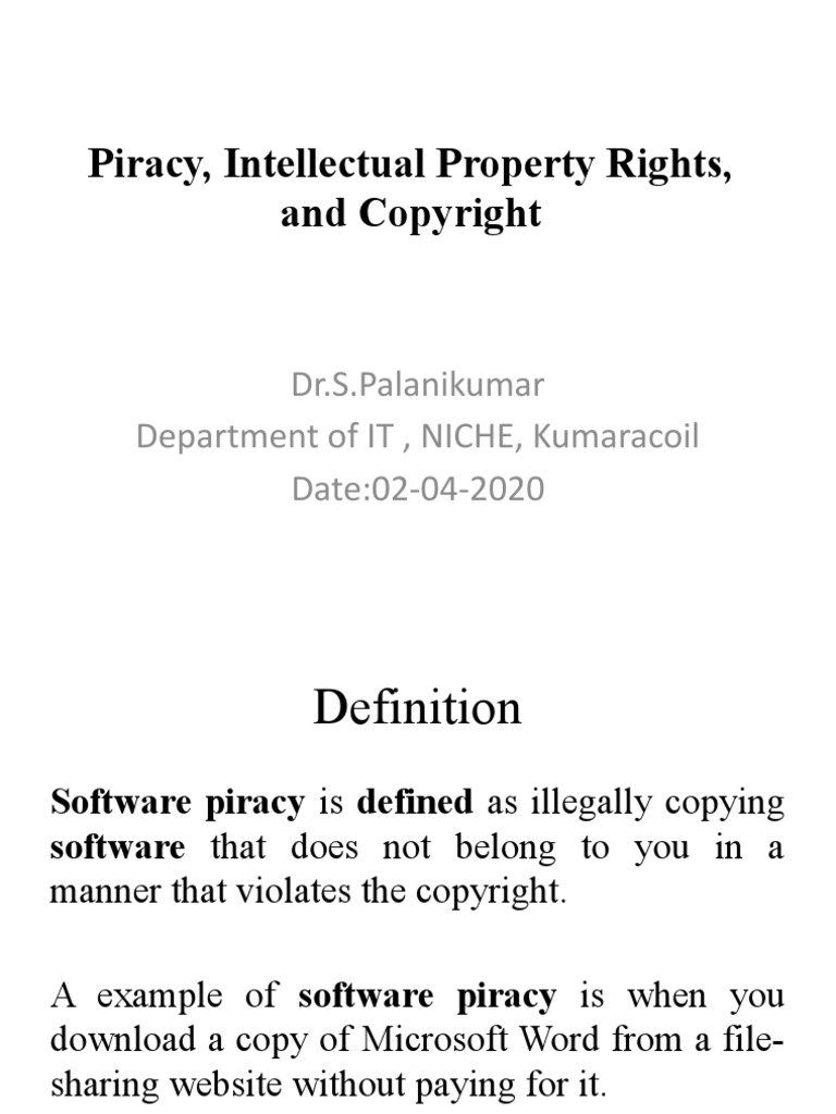 Piracy, Intellectual Property Rights and Copyright | PDF | Copyright ...