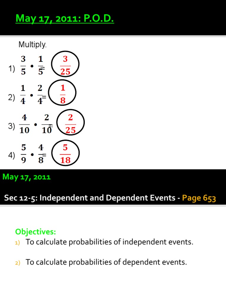 Probability of Independent vs Dependent Events | PDF | Mathematics