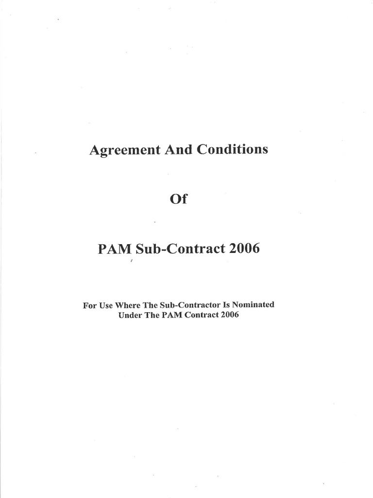 PAM Sub Contract 2006 | PDF