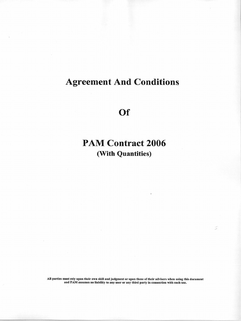 PAM 2006 Contract 2006 (With Quantities) | PDF