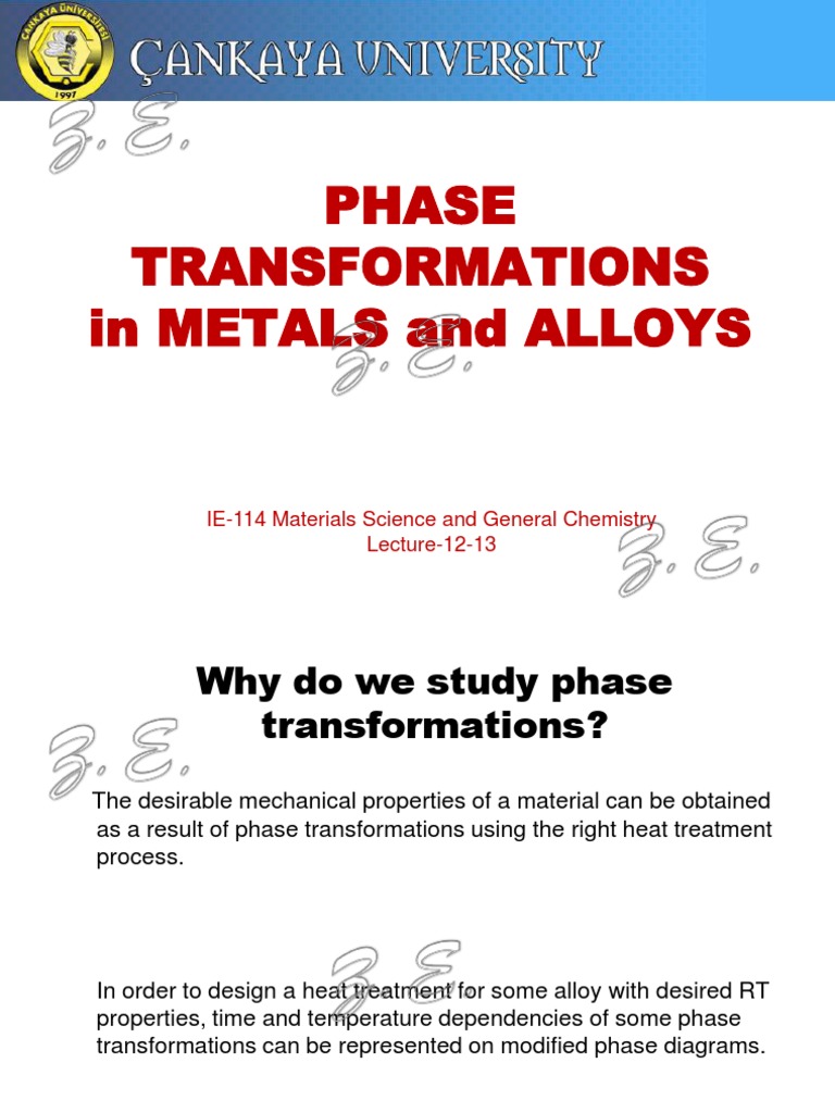Phase Transformations in Metals and Alloys: IE-114 Materials Science ...
