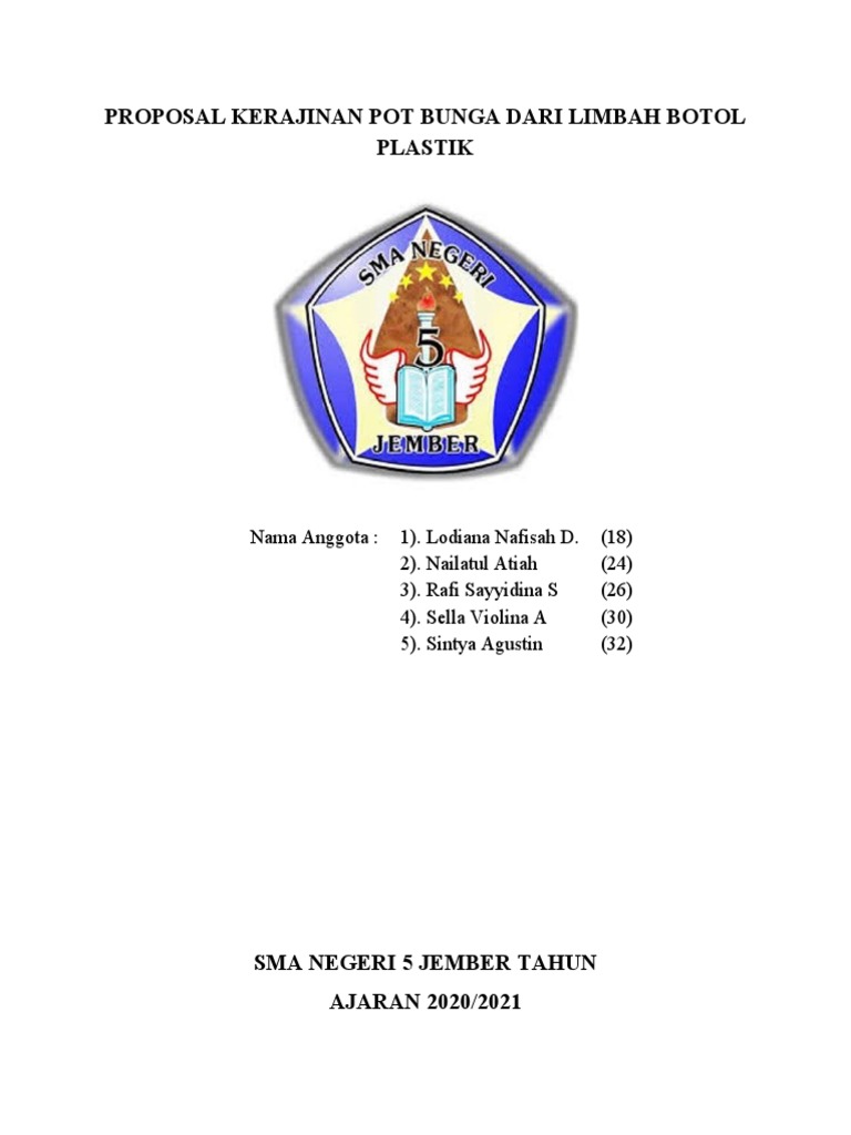 Proposal Kerajinan Pot Bunga Dari Limbah Botol Plastik | PDF