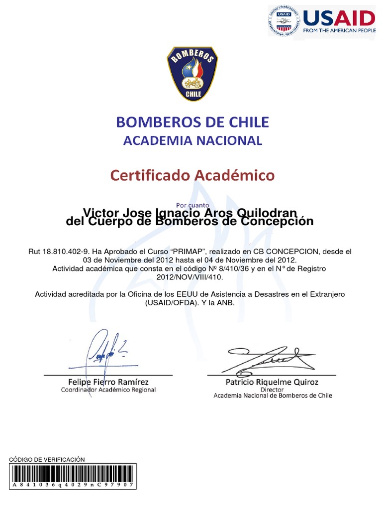 Certificado Academico | PDF