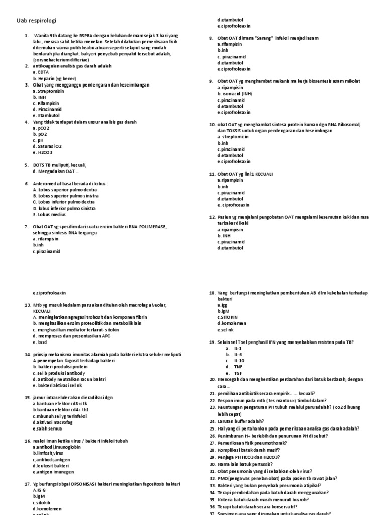 Contoh Soal Blok Respi | PDF
