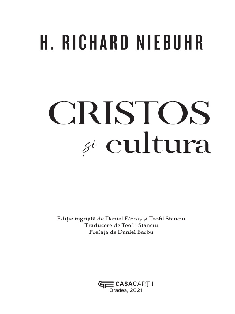 Cristos Si Cultura - H. Richard Niebuhr | PDF