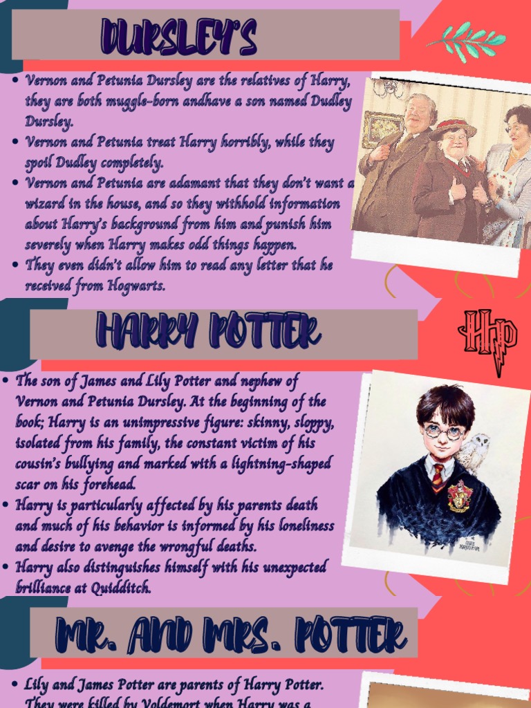 Character Sketch Harry Potter and Socceres Stone | PDF | J. K. Rowling ...