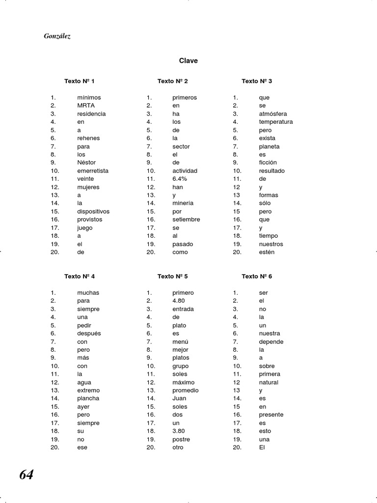 Respuestas Comprensión Lectora | PDF