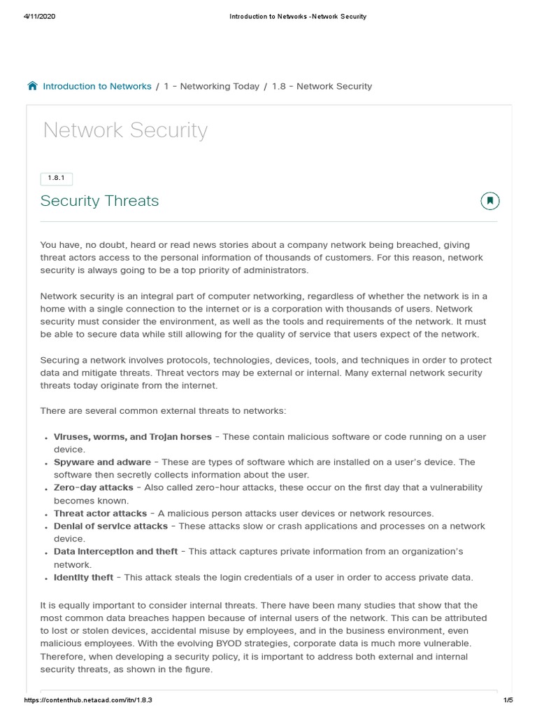 Introduction To Networks - Network Security | PDF | Computer Network | Malware