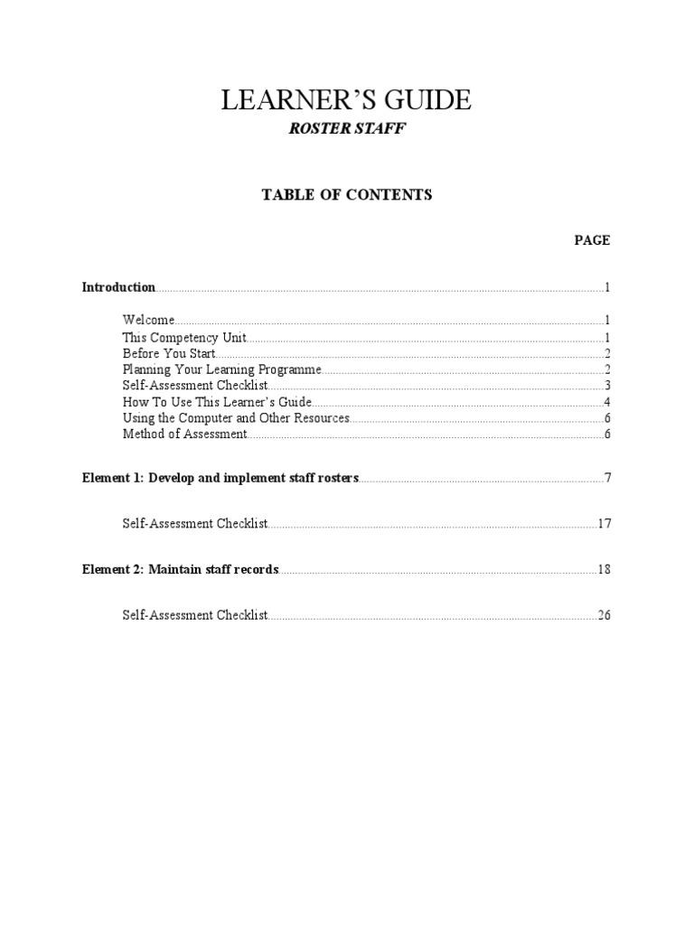 Developing Effective Staff Rosters | PDF | Employment | Records Management