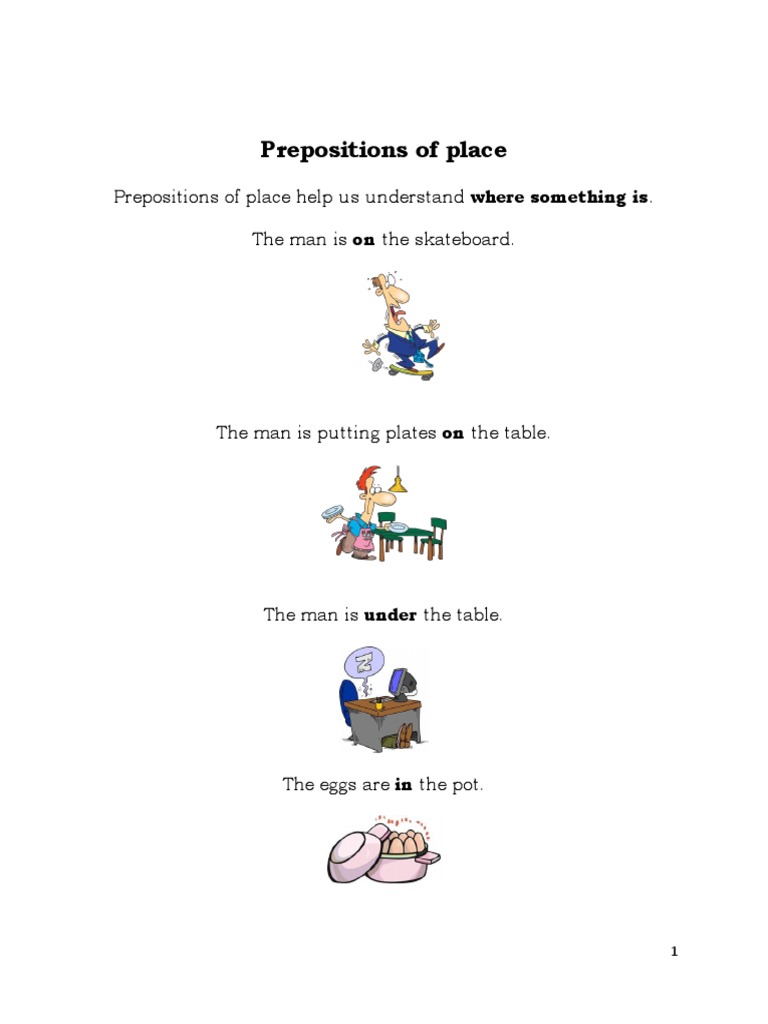 Prepositions of Place | PDF | Preposition And Postposition | English ...