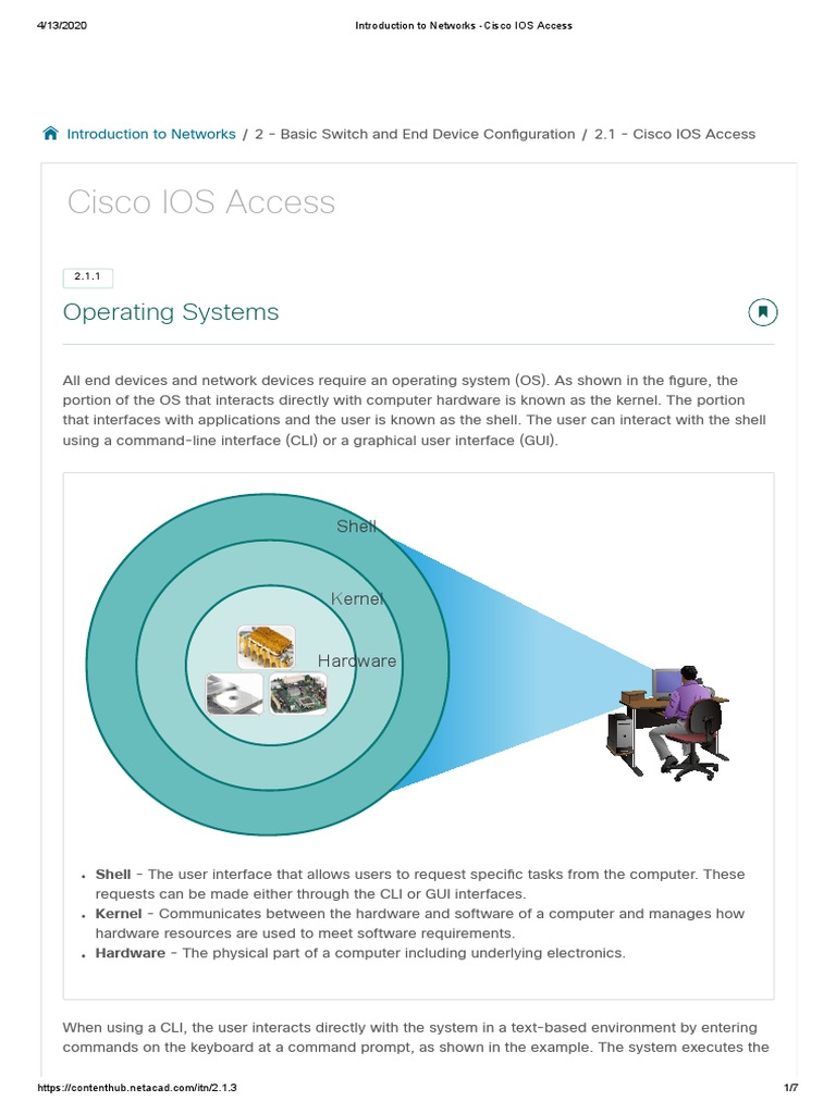 Introduction To Networks - Cisco IOS Access | PDF | Shell (Computing ...