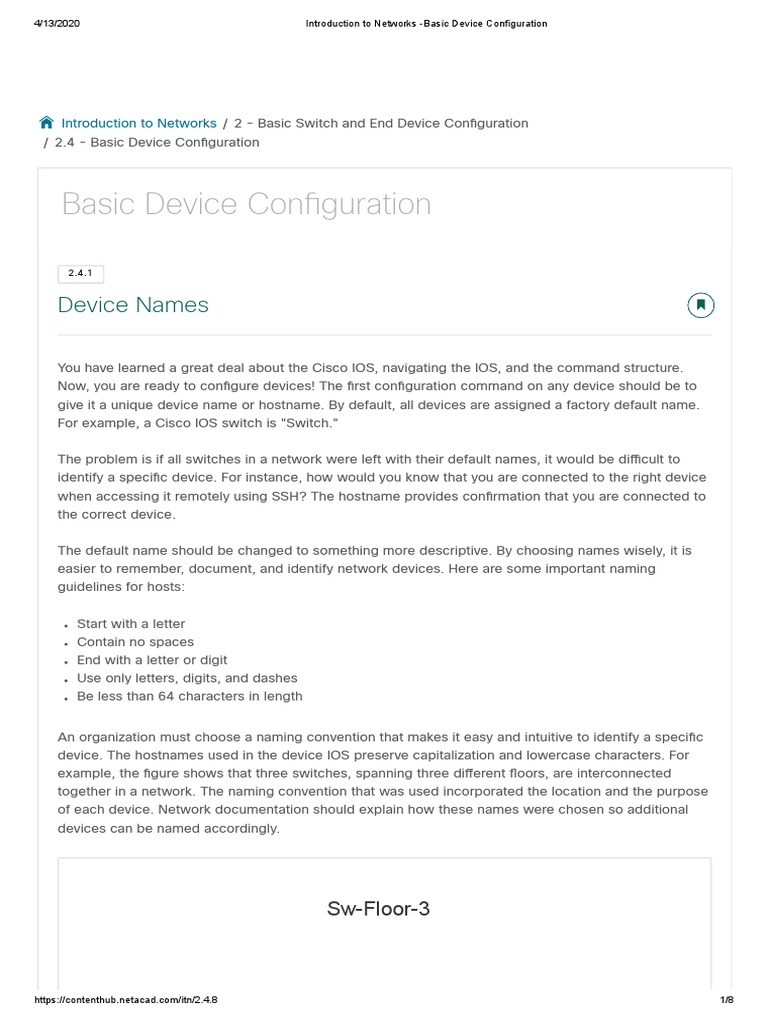 Basic Device Configuration Guide | PDF | Password | Command Line Interface
