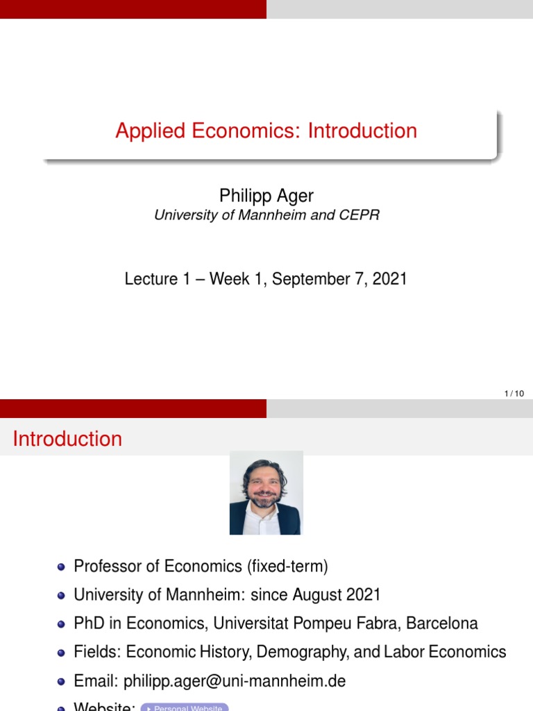 Introduction to Applied Economics Course | PDF | Economies | Economics