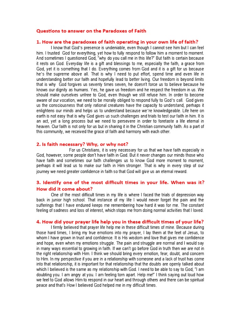 Paradoxes of Faith | PDF | Faith | God