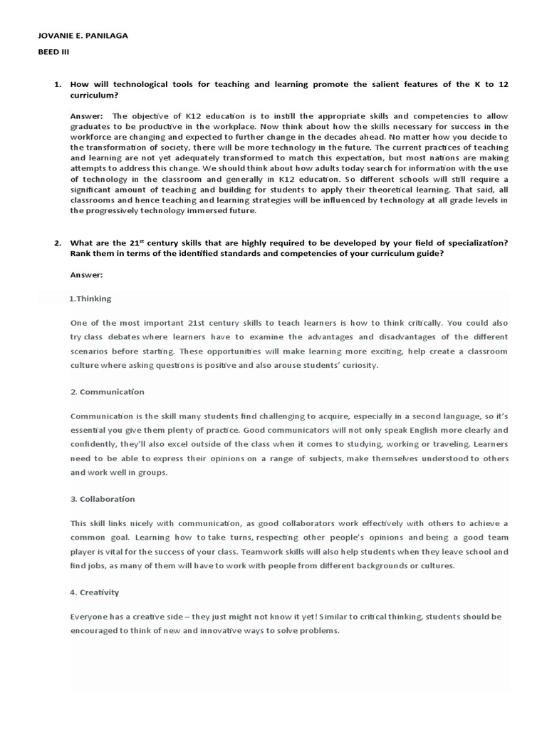 TTL Activity 1 | PDF