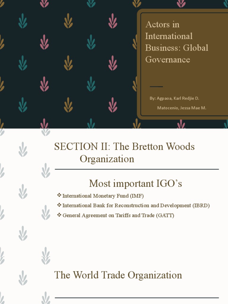 Actors in International Business | PDF | Politics