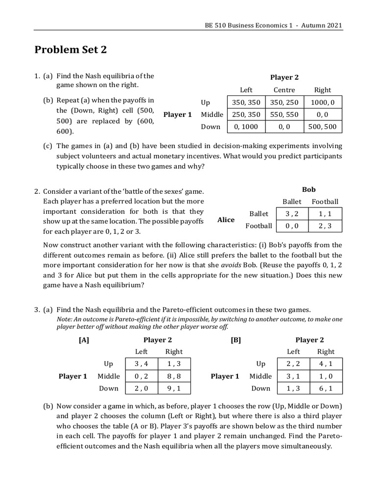 Problem Set 02 With Solutions | PDF | Microeconomics | Cognition Problem Set 02 With Solutions | PDF | Microeconomics | Cognition