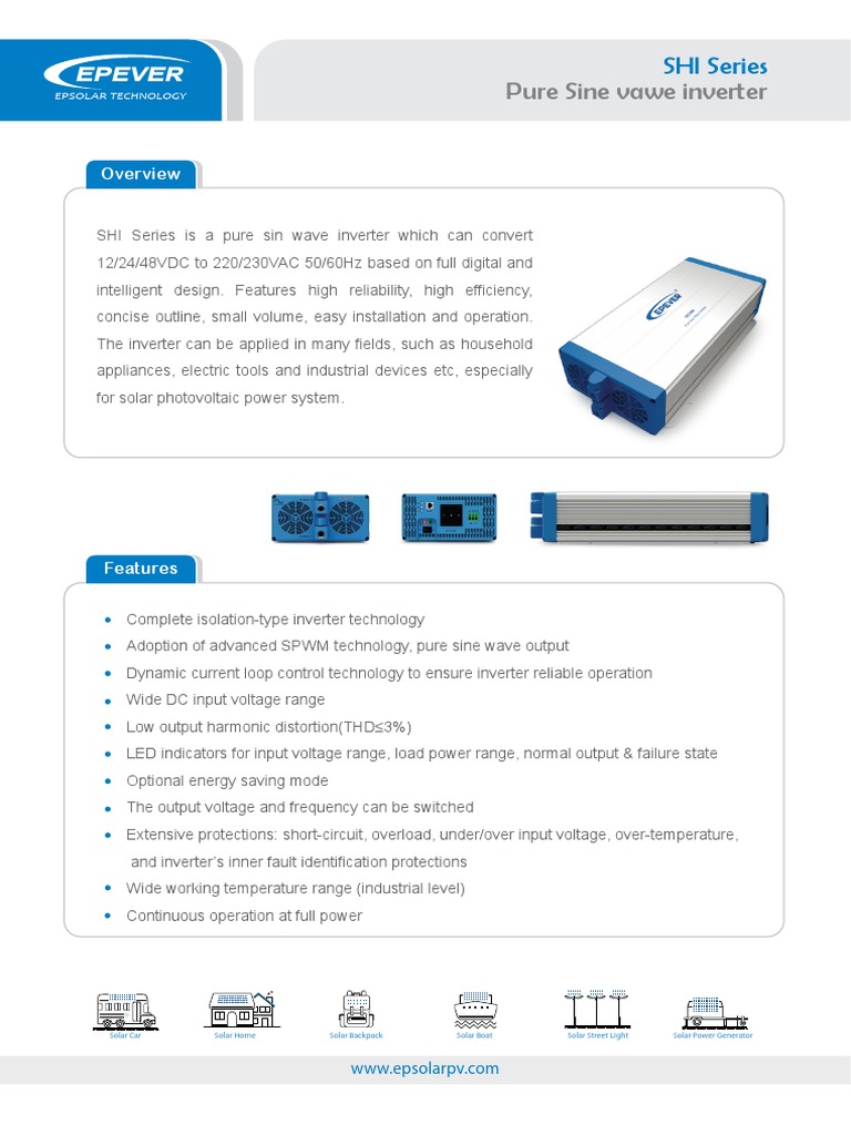 Pure Sine Vawe Inverter: SHI Series | PDF | Power Inverter | Electrical ...