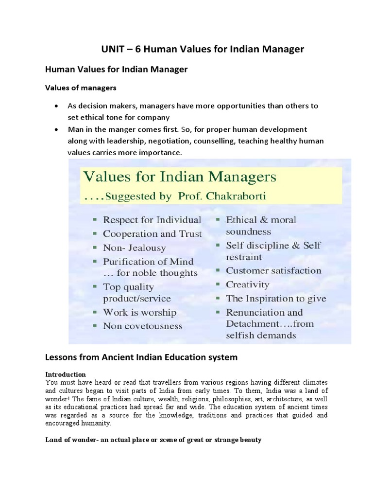 Human Values For Indian Manager | PDF | Vedas | Monism