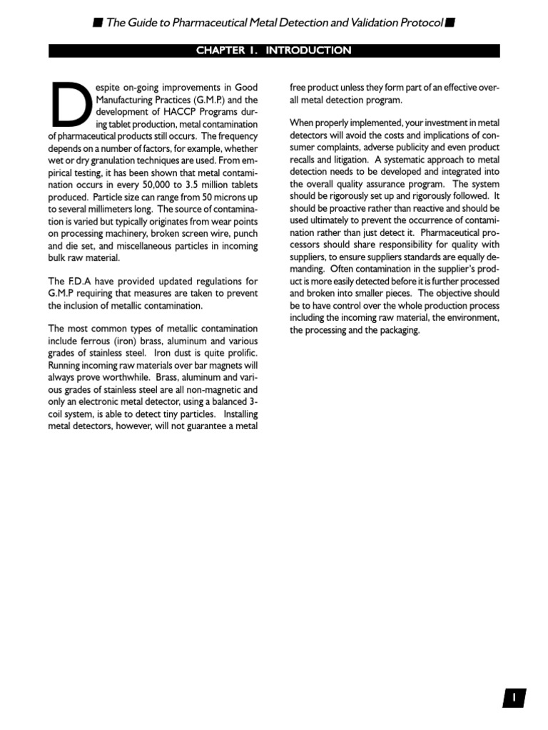 The Guide To Pharmaceutical Metal Detection and Validation Protocol ...