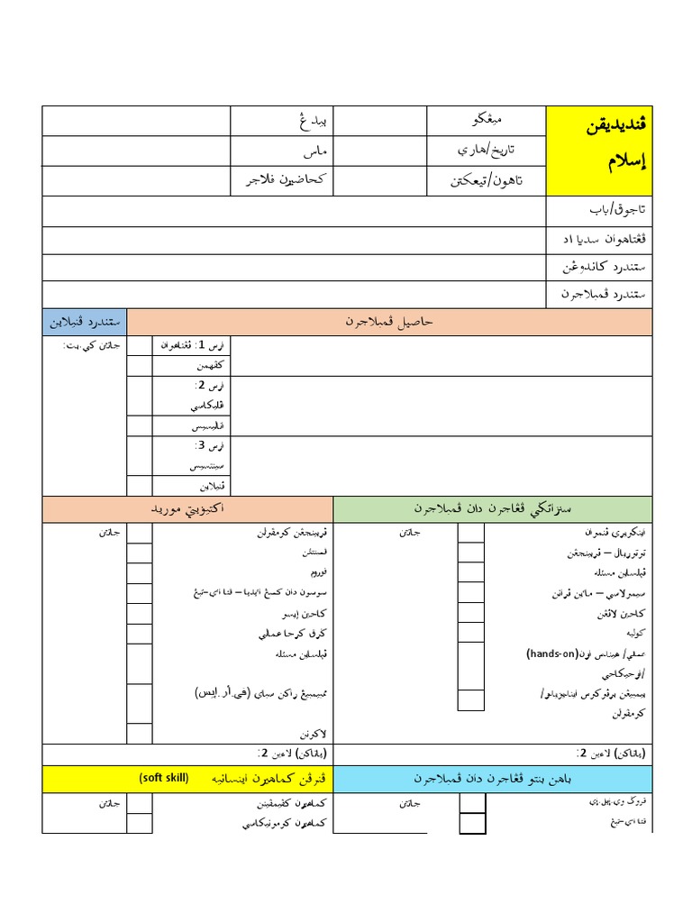 Borang RPH Jawi | PDF