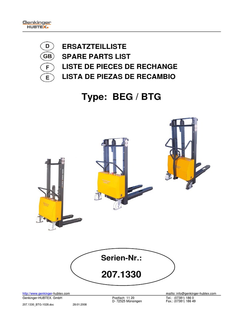 Genkinger BEG / BTG Ersatzteilliste | PDF
