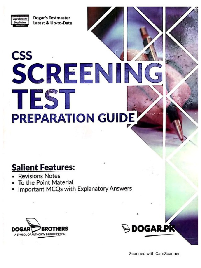CSS Screening Test Guide by Dogar Publishers | PDF