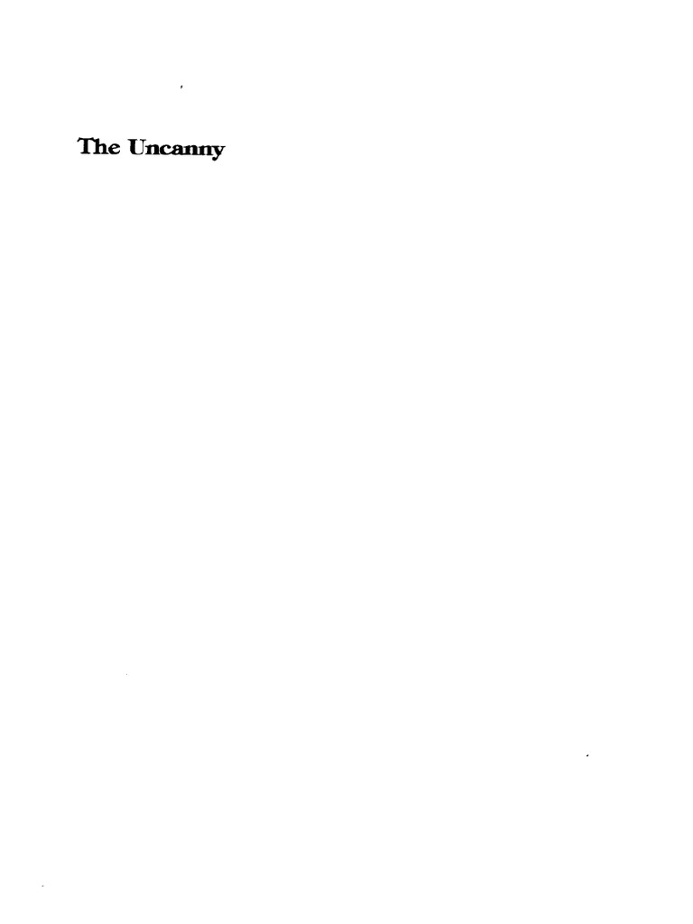 Nicholas Royle - The Uncanny-Routledge (2003) | PDF